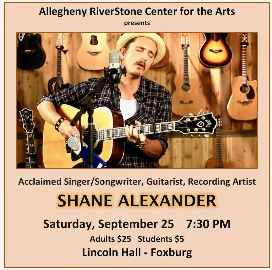 SHANE ALEXANDER returns to Lincoln Hall – Allegheny RiverStone Center ...